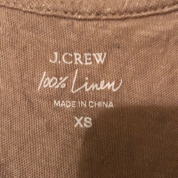 J. Crew | Tops | J Crew Metallic Gold Linen Shirt | Poshmark